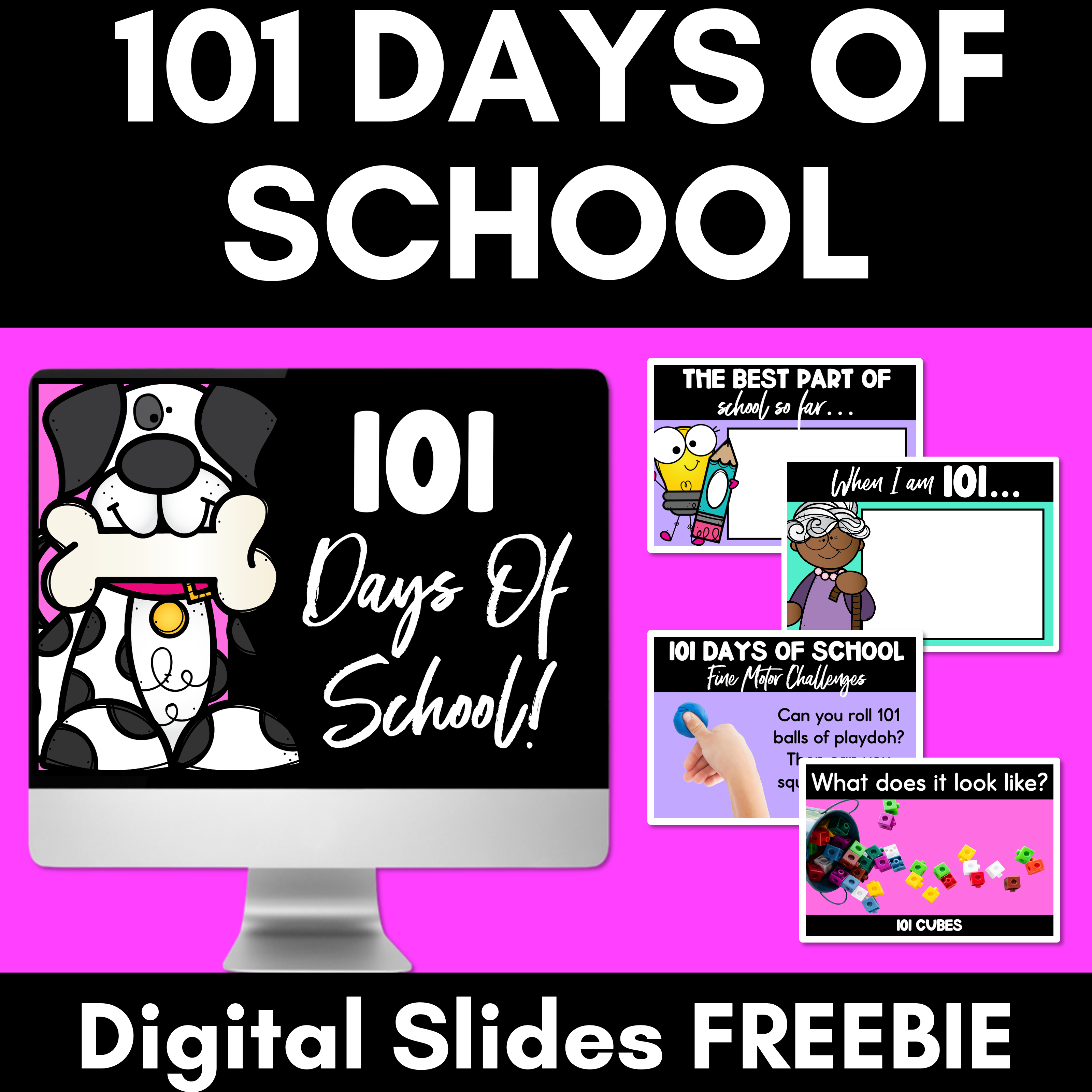 101 Days of School DIGITAL SLIDES - Celebrating the 101st day of school ...