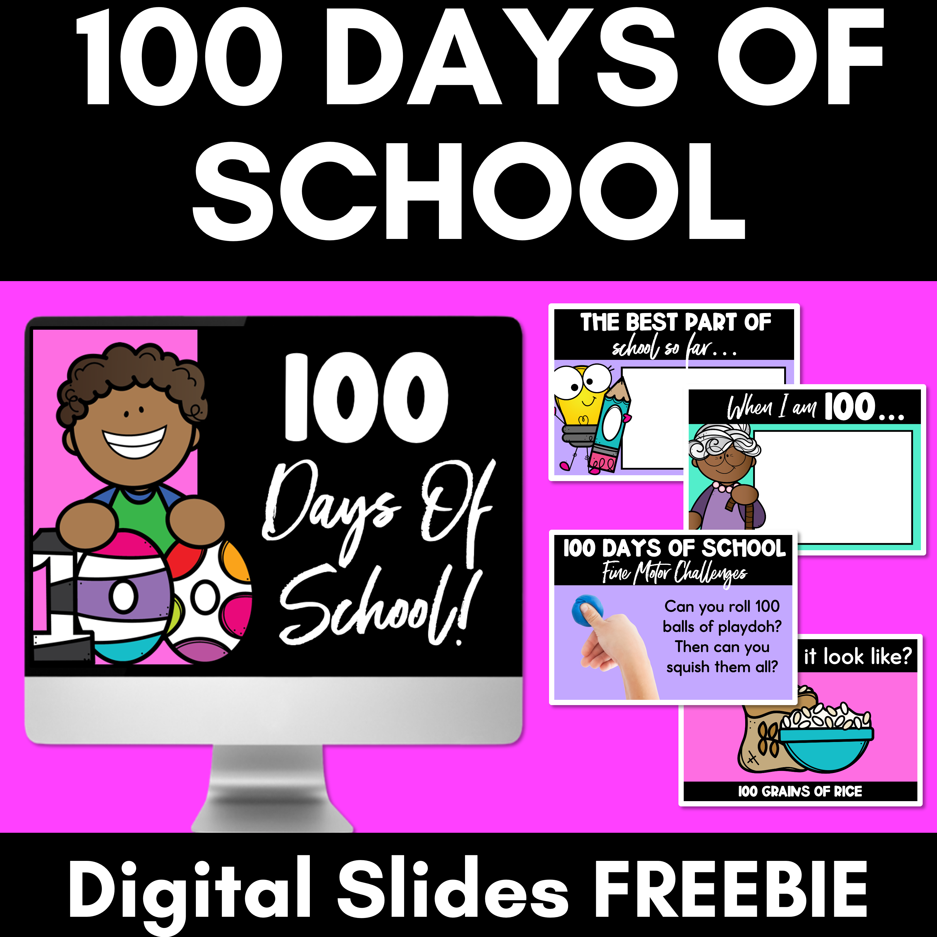 100 Days of School DIGITAL SLIDES - Celebrating the 100th Day of School ...