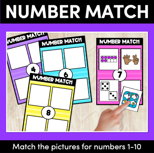 NUMBER MATCH ACTIVITY - Numbers 1-10 - Mrs Learning Bee