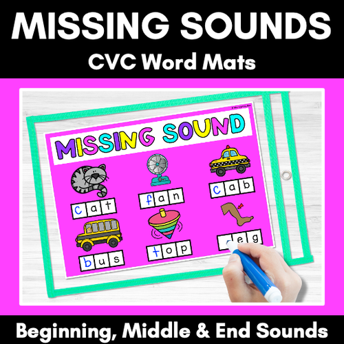Missing Sounds Mats - CVC Words - Mrs Learning Bee