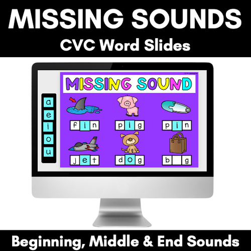 Missing Sounds Digital Activity - CVC Words - Mrs Learning Bee