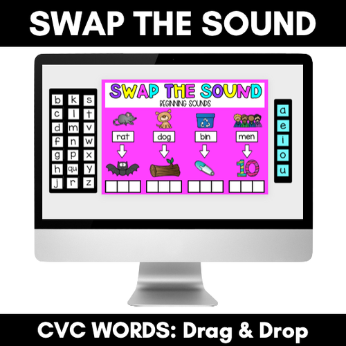 CVC DIGITAL ACTIVITY - Swap the Sound PowerPoint - Mrs Learning Bee