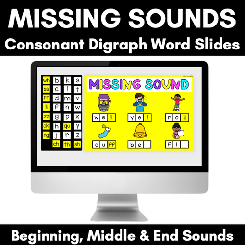 Missing Sounds Digital Activity - Common Digraphs - Mrs Learning Bee