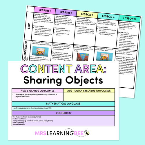 Sharing Objects - Kindergarten/Foundation Program - Mrs Learning Bee