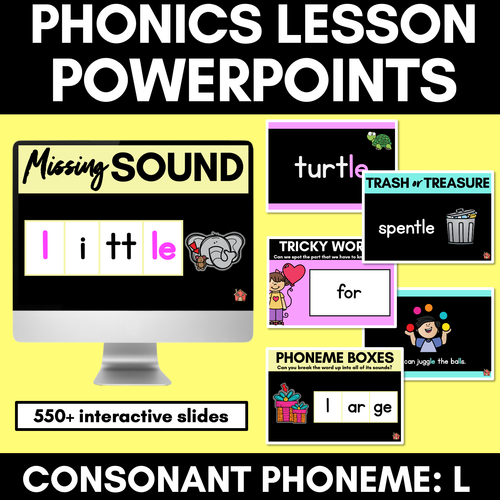 Consonant Sound L PowerPoint - L LL LE - Mrs Learning Bee