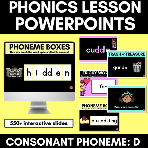 Consonant Sound D PowerPoint - D DD ED - Mrs Learning Bee