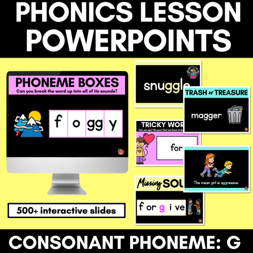 Consonant Sound G PowerPoint - G GG - Mrs Learning Bee