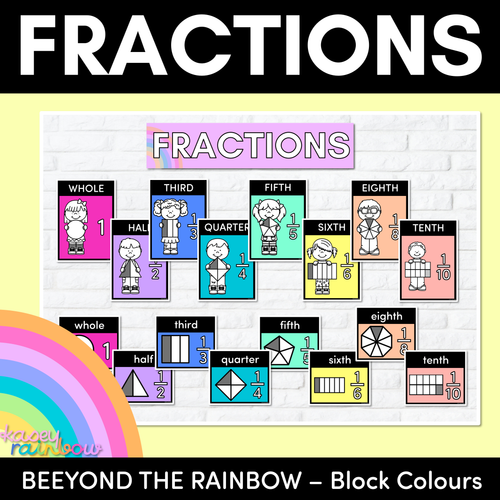 FRACTIONS POSTERS - The Kasey Rainbow Collection - Rainbow Block ...