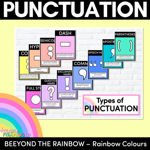 PUNCTUATION POSTERS - The Kasey Rainbow Collection - Rainbow Block ...