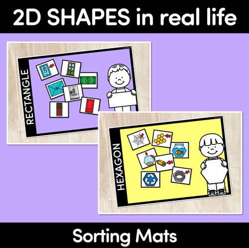 2D Shapes in Real Life - Sorting Mats - Mrs Learning Bee