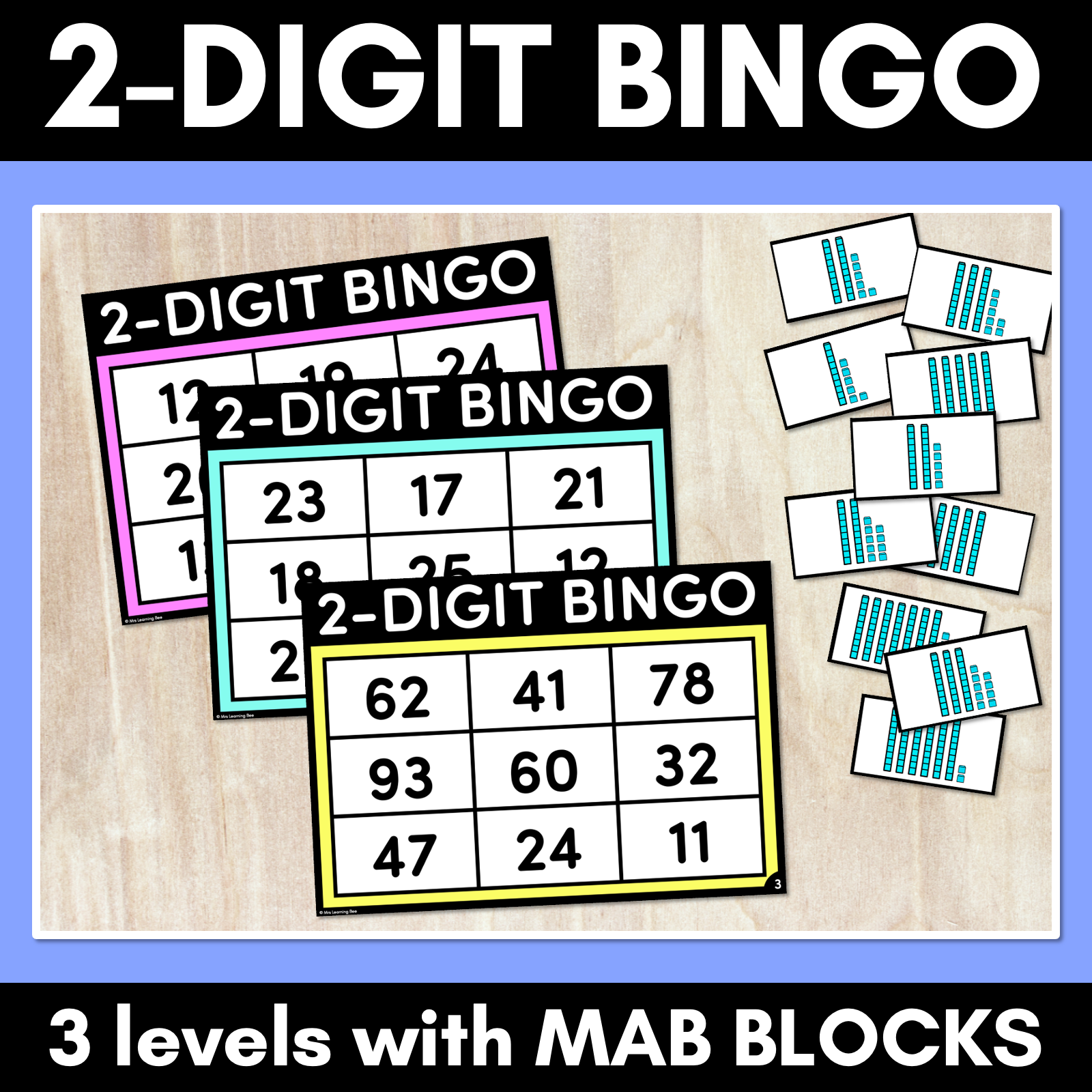 2-Digit Number Bingo with MAB Blocks - Mrs Learning Bee