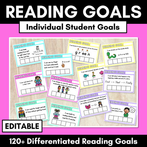 EDITABLE Reading Goals - Individual Student Learning Goals