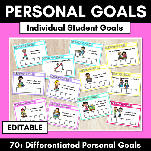 EDITABLE PERSONAL LEARNING GOALS - Mrs Learning Bee