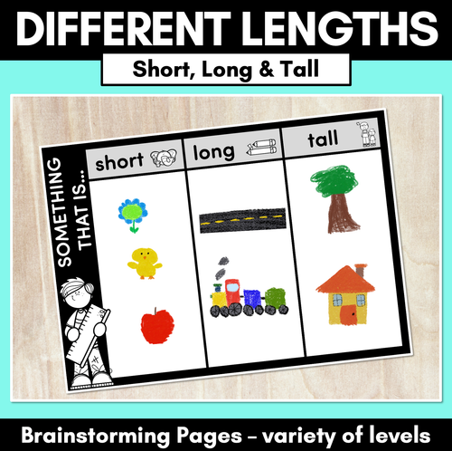 Short Long & Tall - Differentiated brainstorming pages for different ...