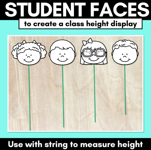 Face templates for a class height display - Mrs Learning Bee