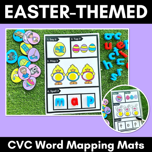 Easter-themed Activities - CVC Word Mapping Mats - Mrs Learning Bee