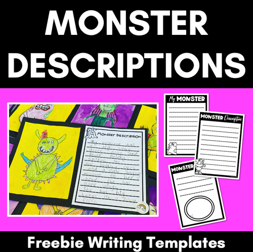 Monster Descriptions Writing Template Freebie - Mrs Learning Bee