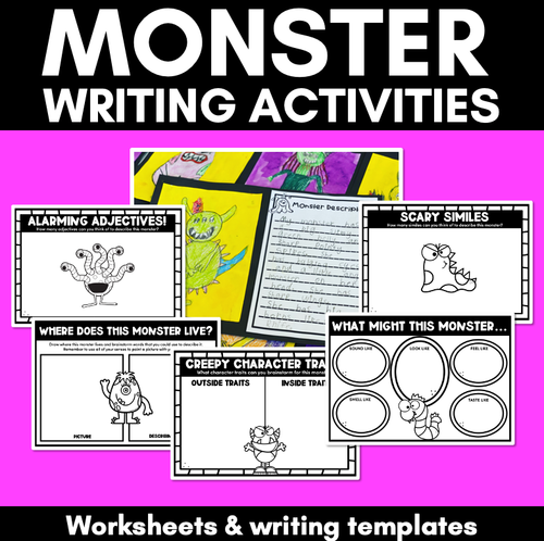Monster Descriptive Writing - Vocabulary Worksheets & Writing Templates ...