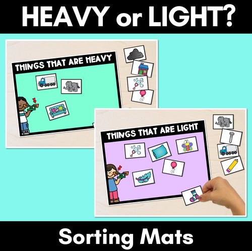 Heavy or Light - Sorting Mats and Worksheet Templates for Mass Lessons ...