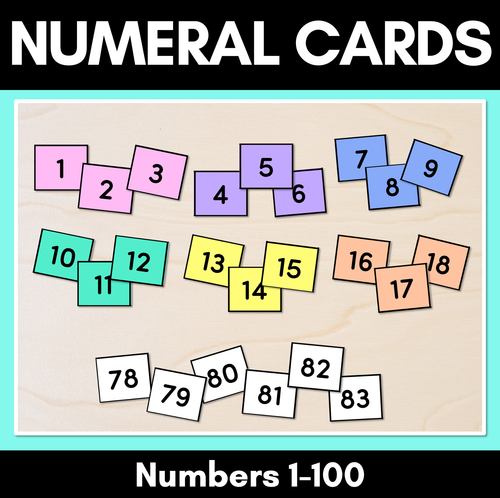 Numeral Cards 1-100 - Mrs Learning Bee