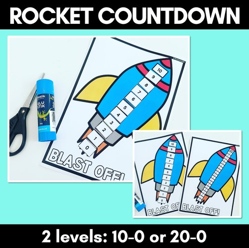 Rocket Countdown Activity - Counting down from 10 or 20 - Mrs Learning Bee