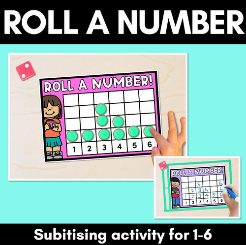 Roll a Number - Subitising Activity with Dice for 1-6 - Mrs Learning Bee