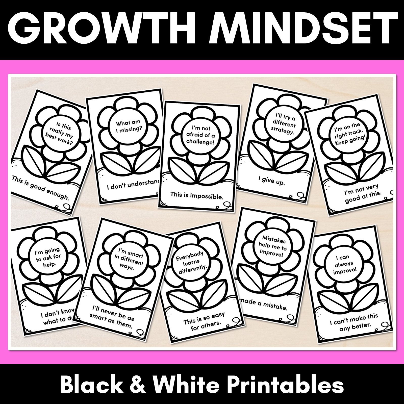 GROWTH MINDSET PRINTABLES - Change Your Words, Change Your Mindset ...