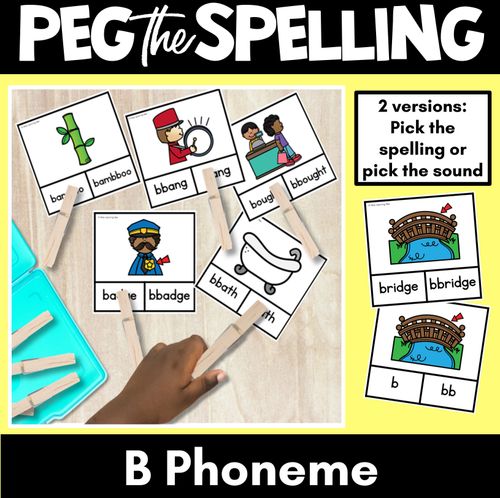Consonant Phoneme B Clip Cards - B, BB - Consonant Sounds Phonics Game ...
