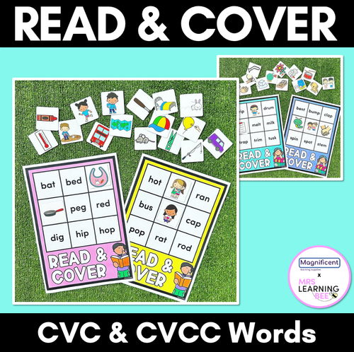 Read & Cover CVC Words & CVCC CCVC Words - Mrs Learning Bee