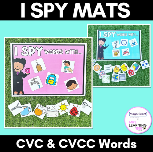 I Spy Mats - Game for CVC Words & CVCC CCVC Words - Mrs Learning Bee