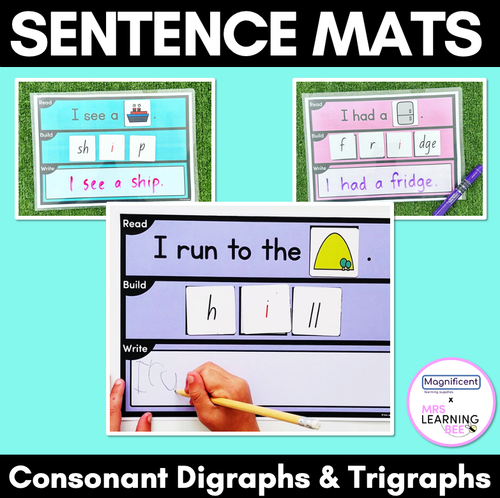 Sentence Mats for Consonant Digraphs & Trigraphs - Mrs Learning Bee