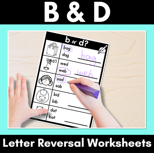 Letter Reversal Worksheets for b and d - Mrs Learning Bee