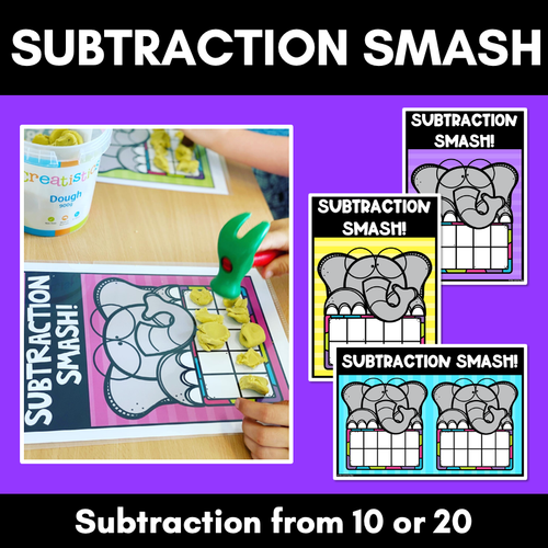 Kindergarten Subtraction Game - Subtraction Smash - Mrs Learning Bee