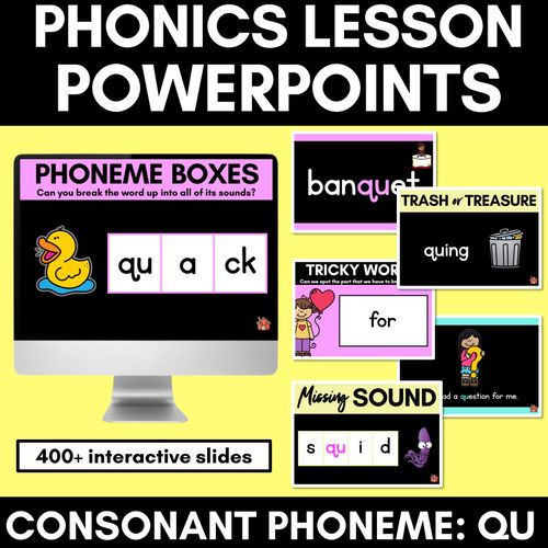 Consonant Sound QU PowerPoint - QU - Mrs Learning Bee