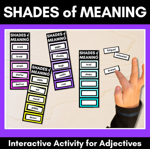 Shades of Meaning - Interactive Adjectives Activity - Mrs Learning Bee