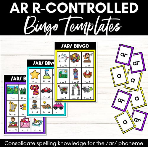 AR R-Controlled SOUND BINGO - Ways to spell the /ar/ phoneme - Mrs ...