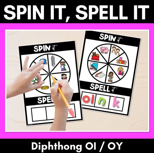 SPIN IT SPELL IT DIPHTHONG OI OY WORDS - No Prep Phonics Activities ...