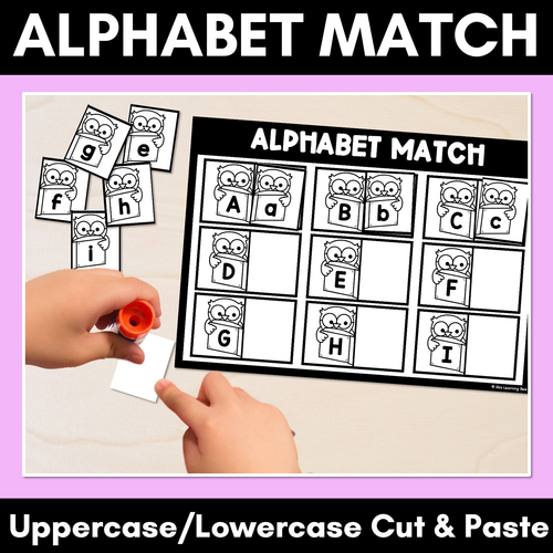 Alphabet Match Worksheets - Uppercase & Lowercase Cut & Paste ...
