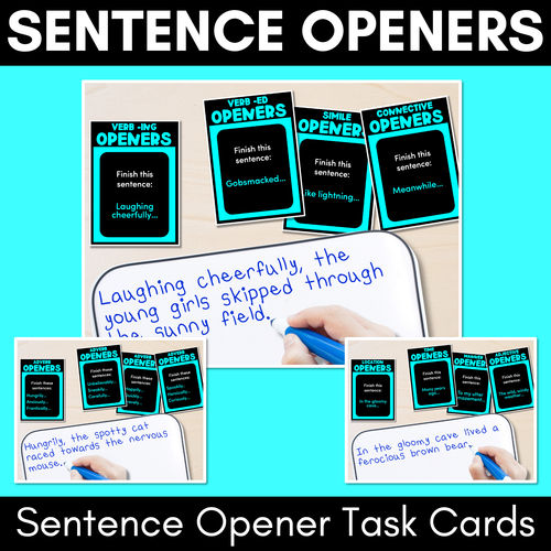 Sentence Openers Task Cards - VCOP aligned - Mrs Learning Bee