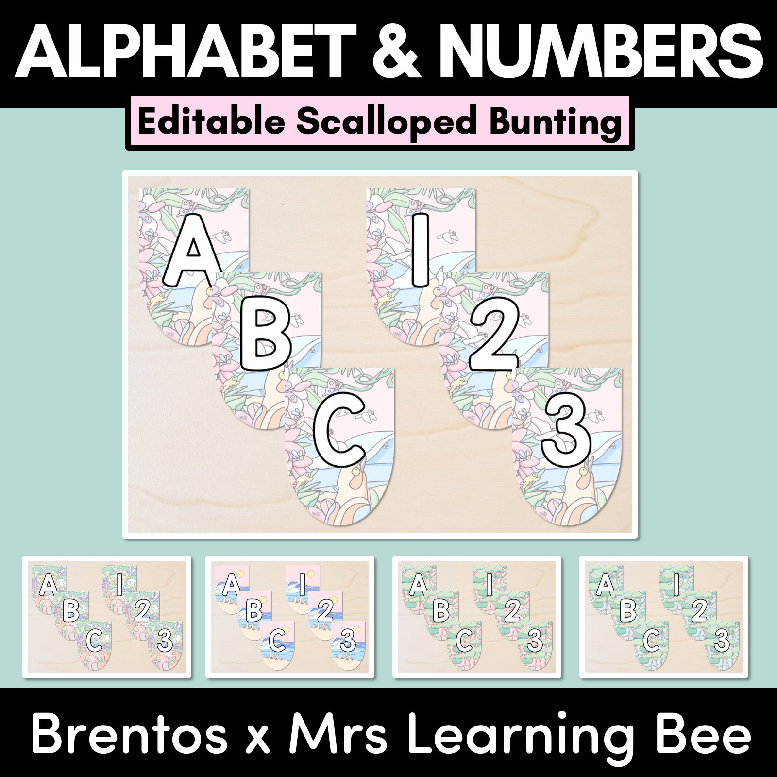EDITABLE SCALLOPED BUNTING - Alphabet & Numbers - The Brentos ...