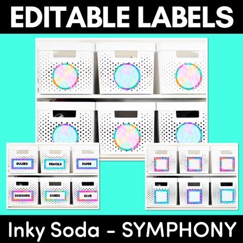 EDITABLE LABELS - Inky Soda SYMPHONY Collection - Mrs Learning Bee