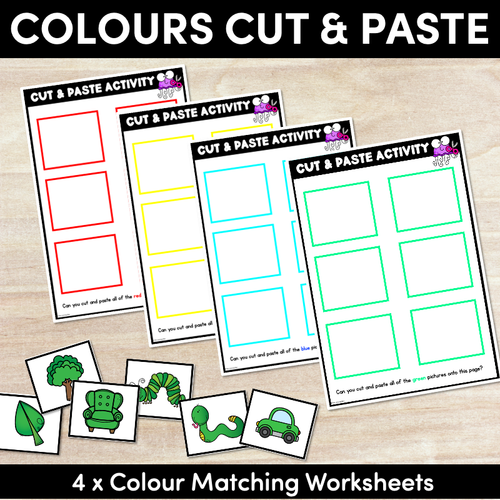 Colour Cut & Paste Worksheets - Mrs Learning Bee