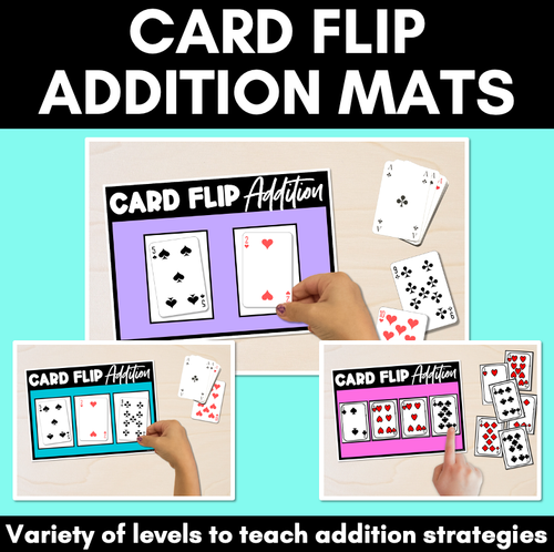 Card Flip Addition - Addition Games for Kindergarten, 1st and 2nd Grade ...