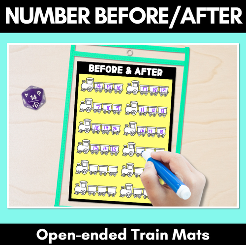 Number Before & After Open-Ended Train Mats - Mrs Learning Bee