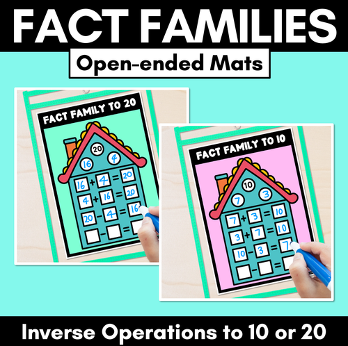 Fact Family Open-Ended Mats - Inverse Operations to 10, 20 or any number