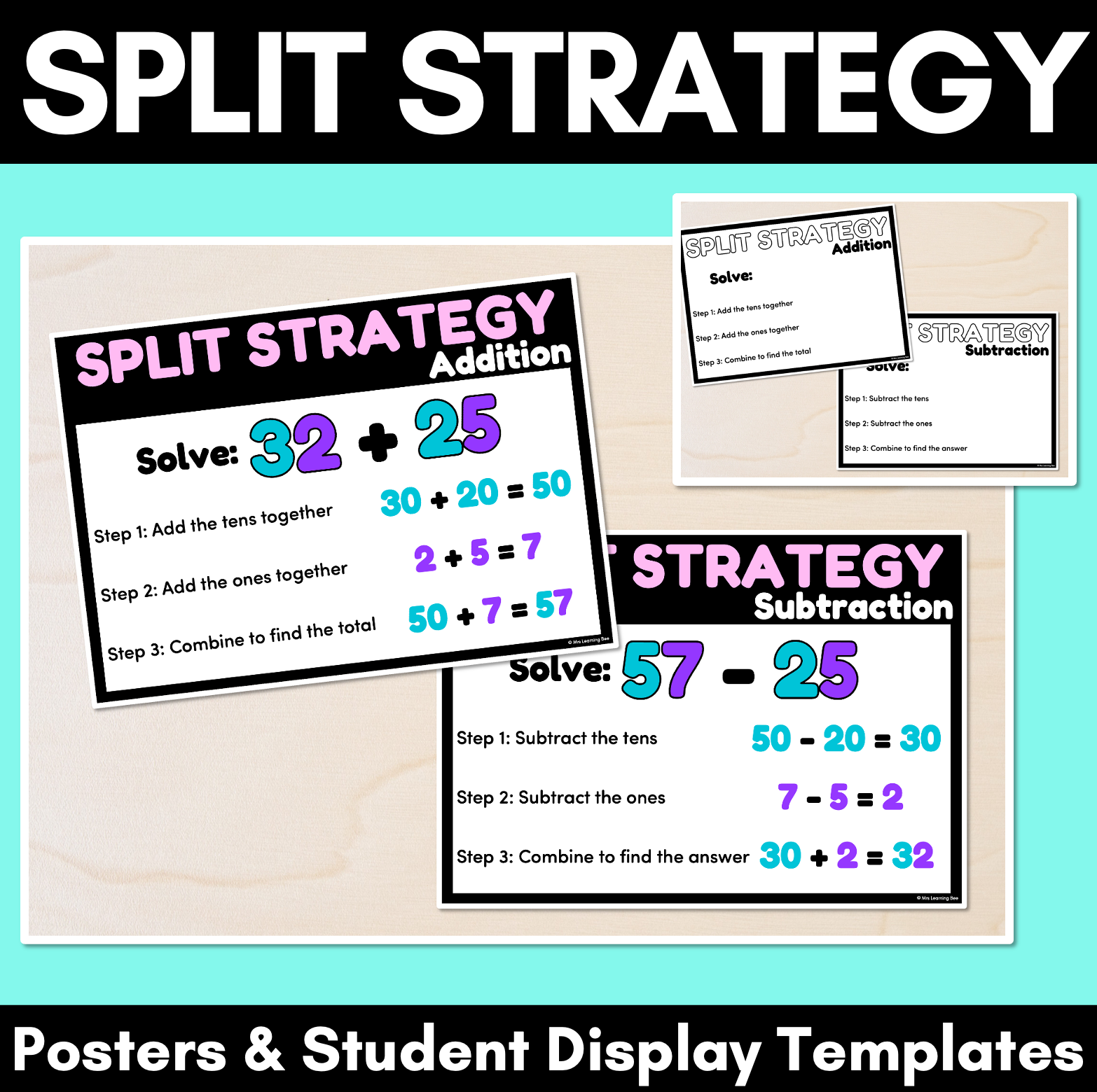 Split Strategy Addition & Subtraction - Posters & Student Display ...
