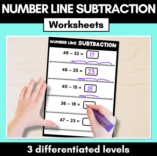 Number Line Subtraction Worksheets - Mrs Learning Bee