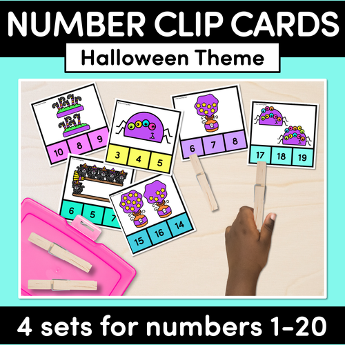 Halloween Number Clip Cards: 1-20 - Mrs Learning Bee