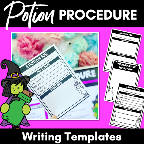 POTION PROCEDURES - Halloween Writing Freebie - Mrs Learning Bee