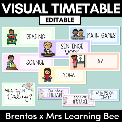 Editable Visual Timetable - The Brentos Collection - Mrs Learning Bee